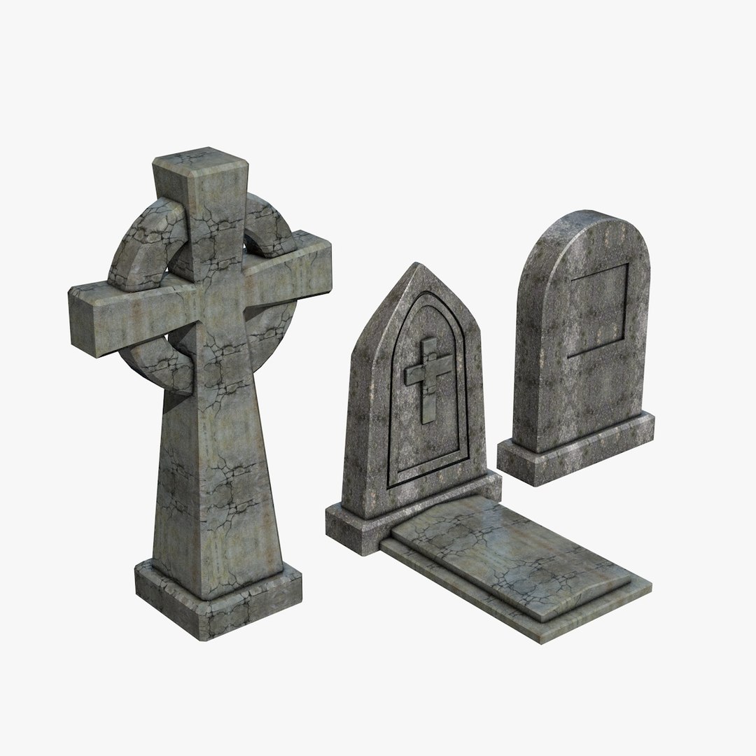 Gravestones Pack 3 3d Dxf