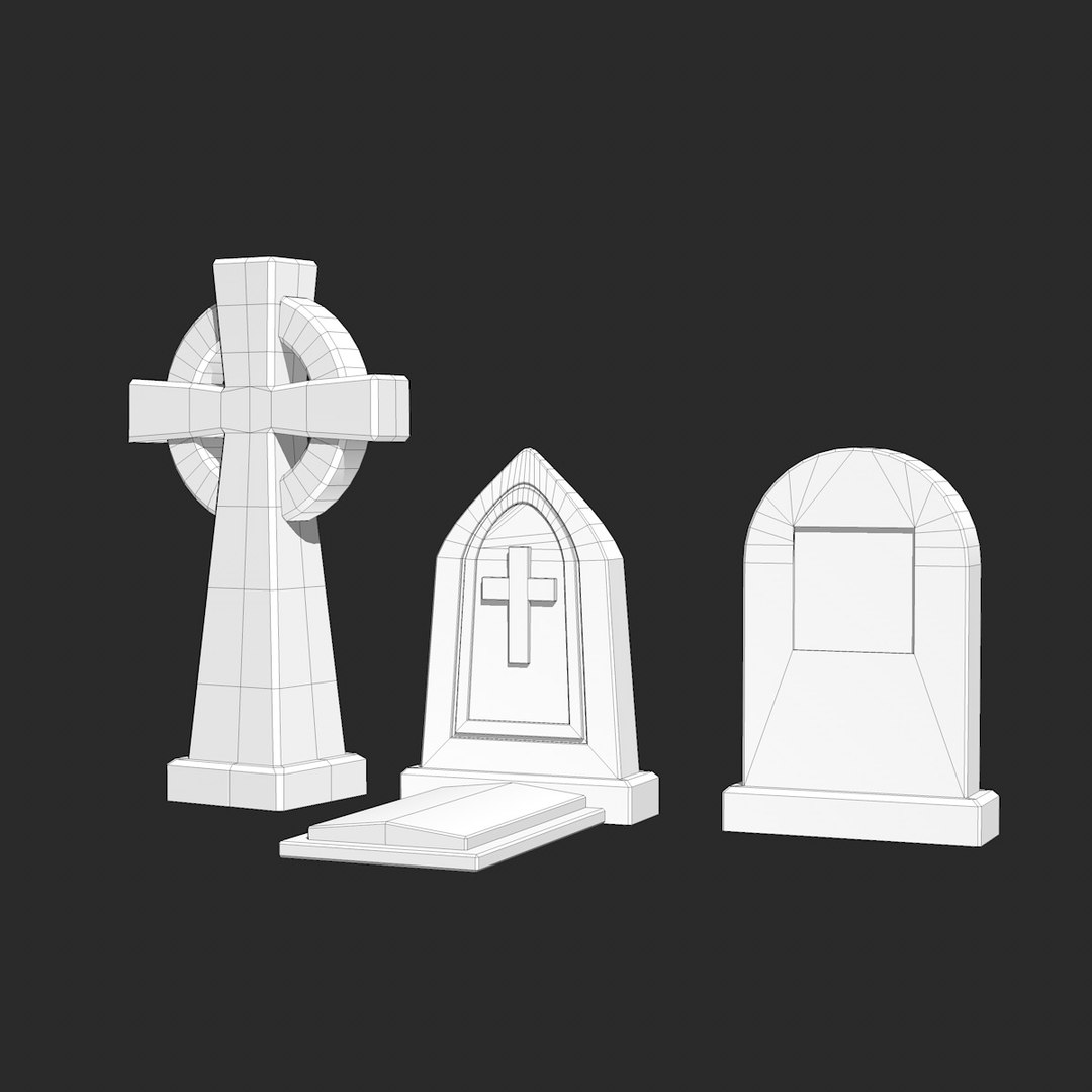 Gravestones Pack 3 3d Dxf