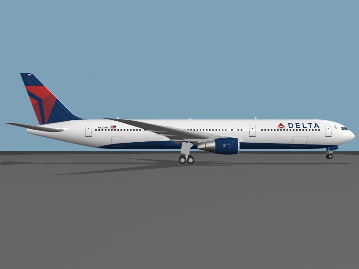 dxf boeing 767-400 er airliner