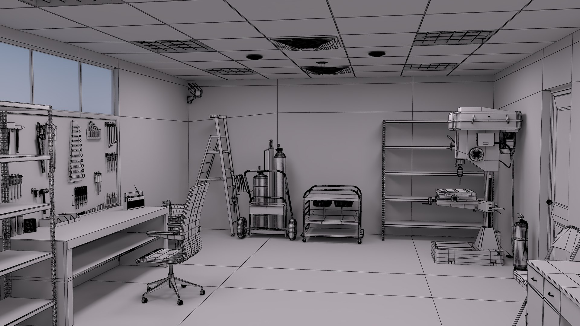3D Workshop Interior Model - TurboSquid 1989418