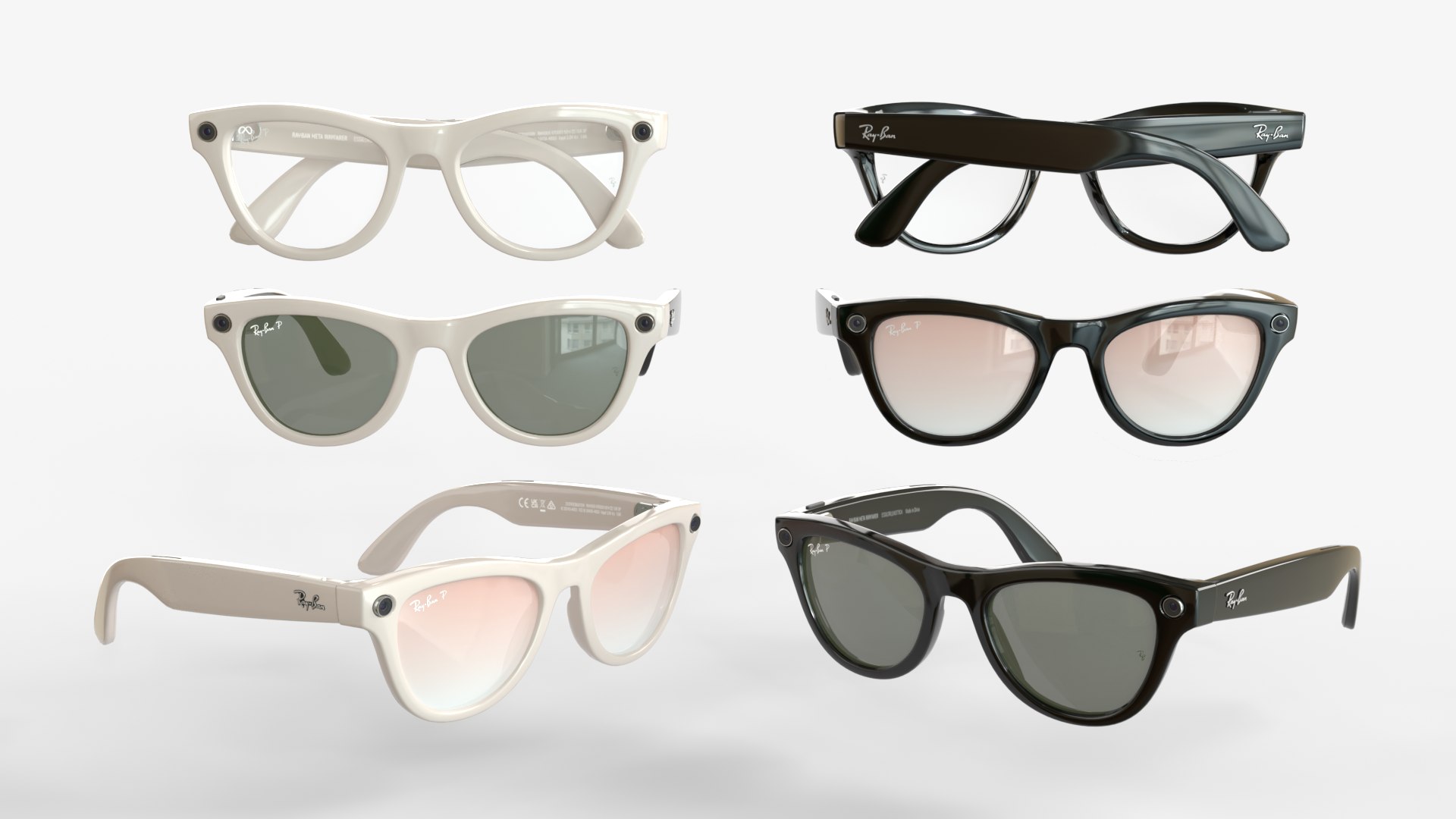 Ray-Ban Meta Skyler Shiny Chalky And Shiny Black 3D Model - TurboSquid ...