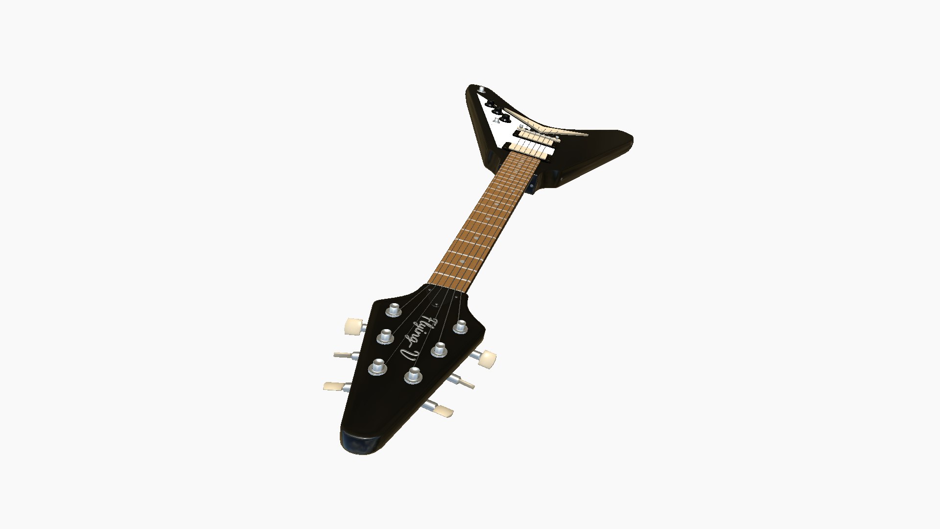 Electric Guitar D01 Black - Music Instrument Design Model - TurboSquid ...