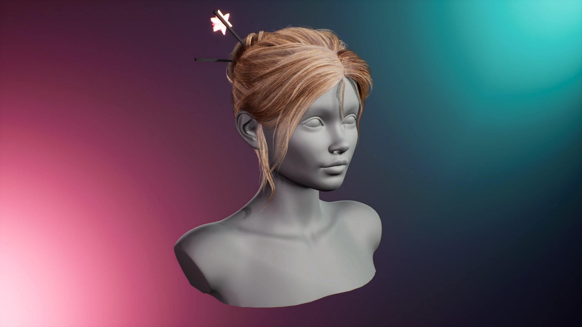 3D Game Bun Hairstyle Real-Time EU4 - TurboSquid 2239175