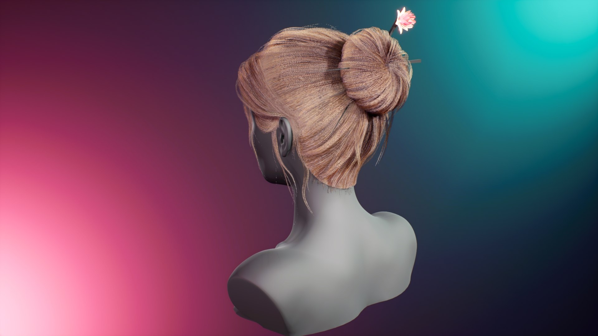 3D Game Bun Hairstyle Real-Time EU4 - TurboSquid 2239175