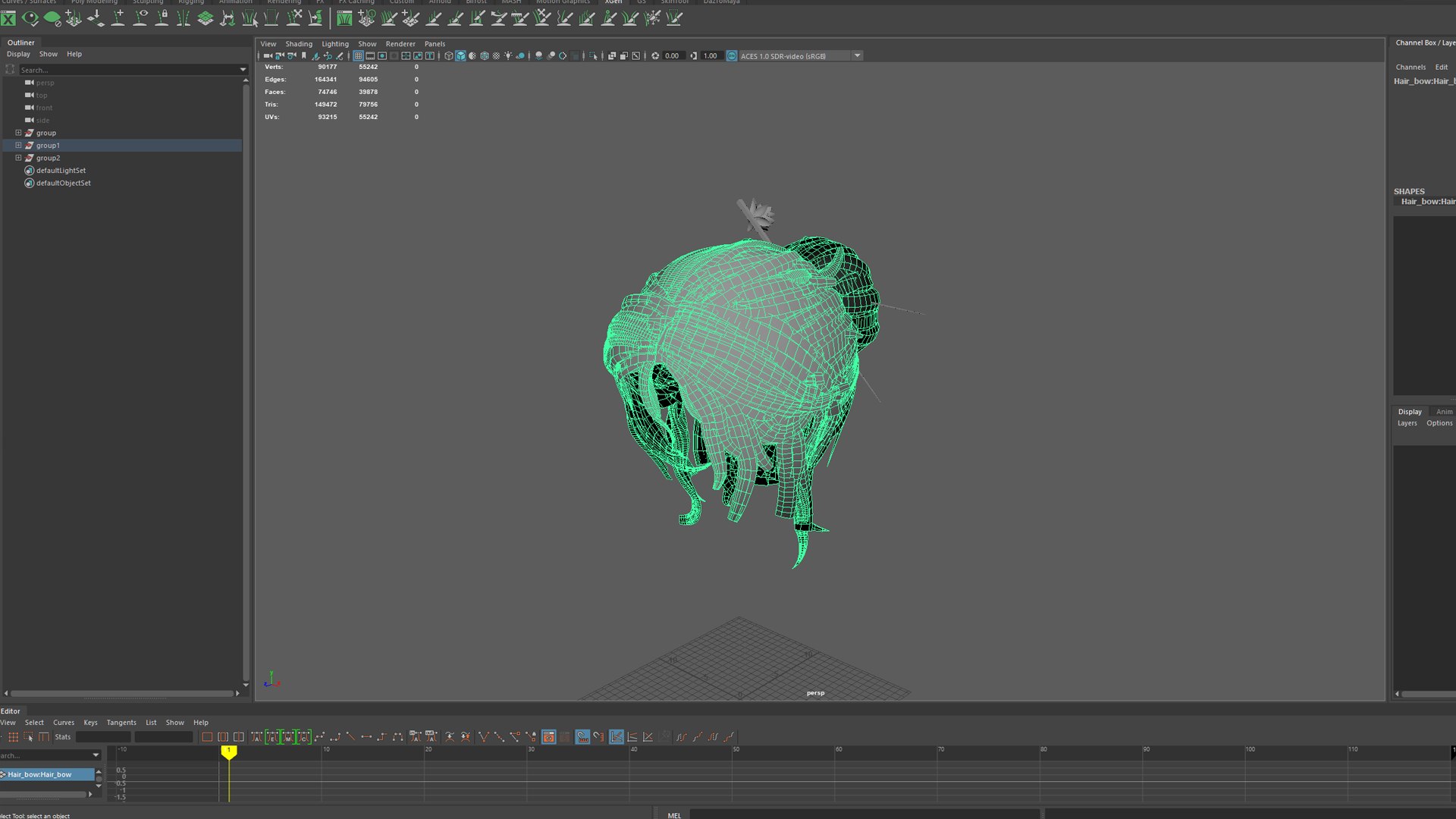 3D Game Bun Hairstyle Real-Time EU4 - TurboSquid 2239175