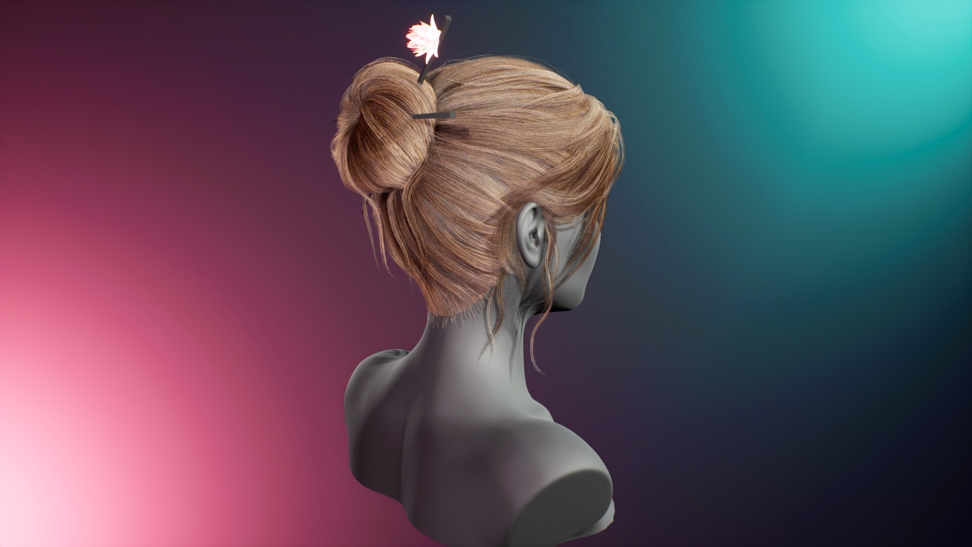 3D Game Bun Hairstyle Real-Time EU4 - TurboSquid 2239175