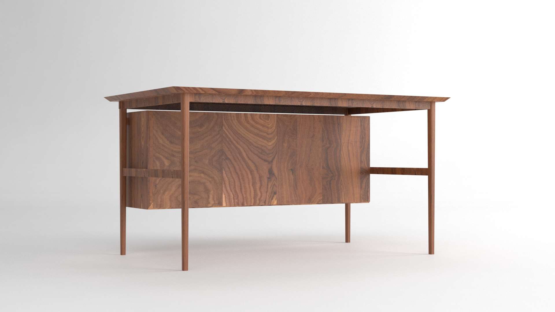 Mid Century Scadinavian Design Home Office Desk 3D Model - TurboSquid ...