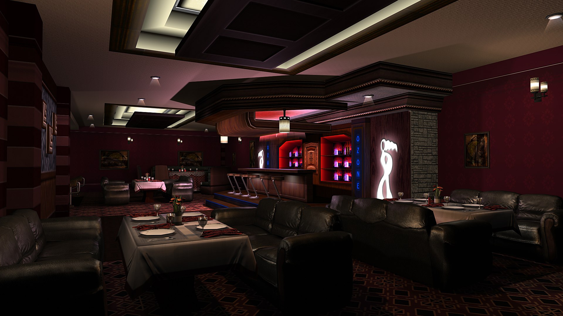 3d Lounge Scene Model