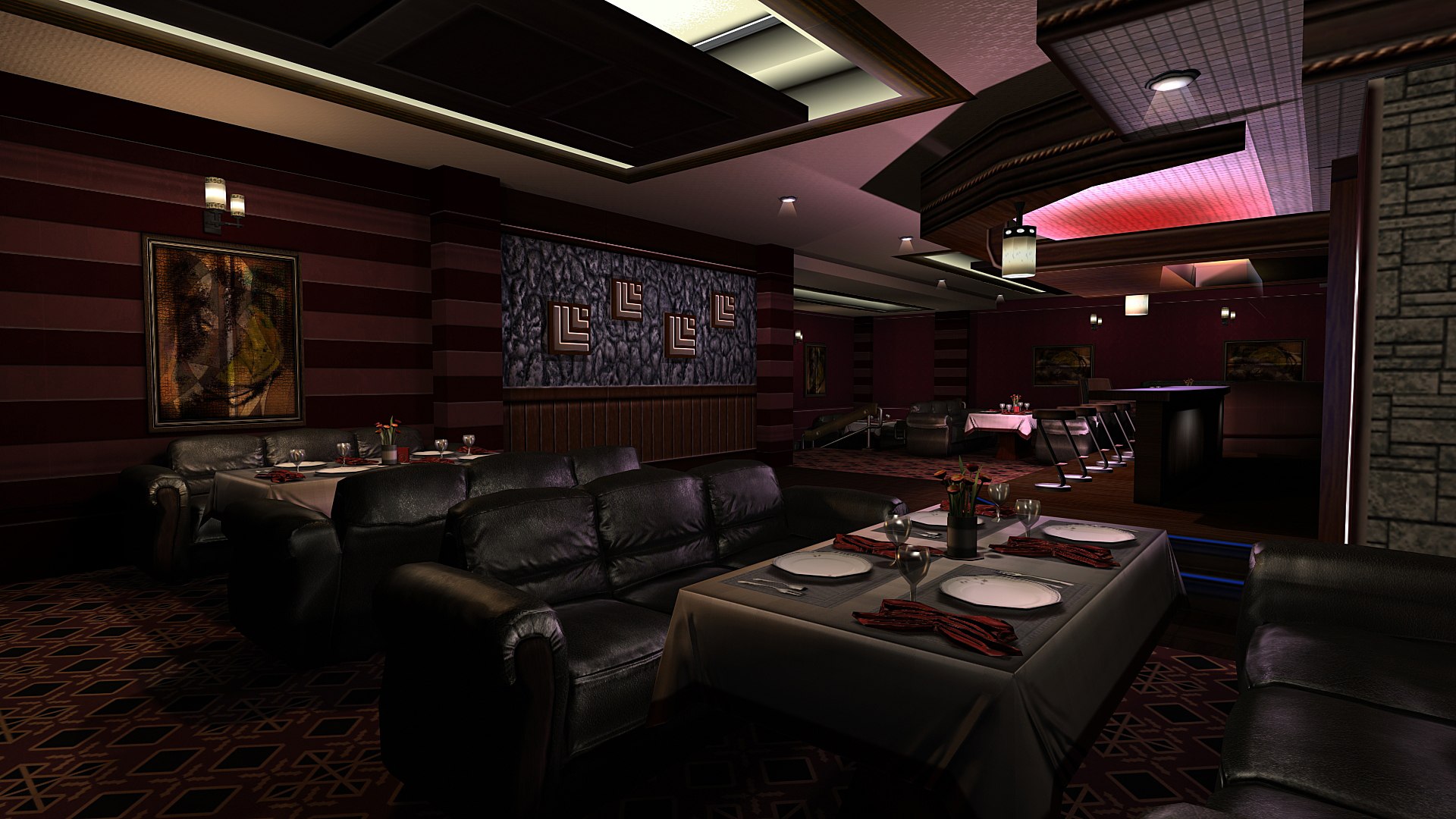 3d Lounge Scene Model