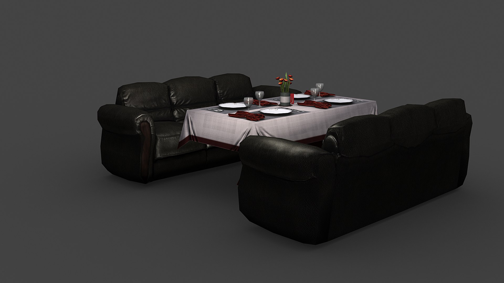 3d Lounge Scene Model