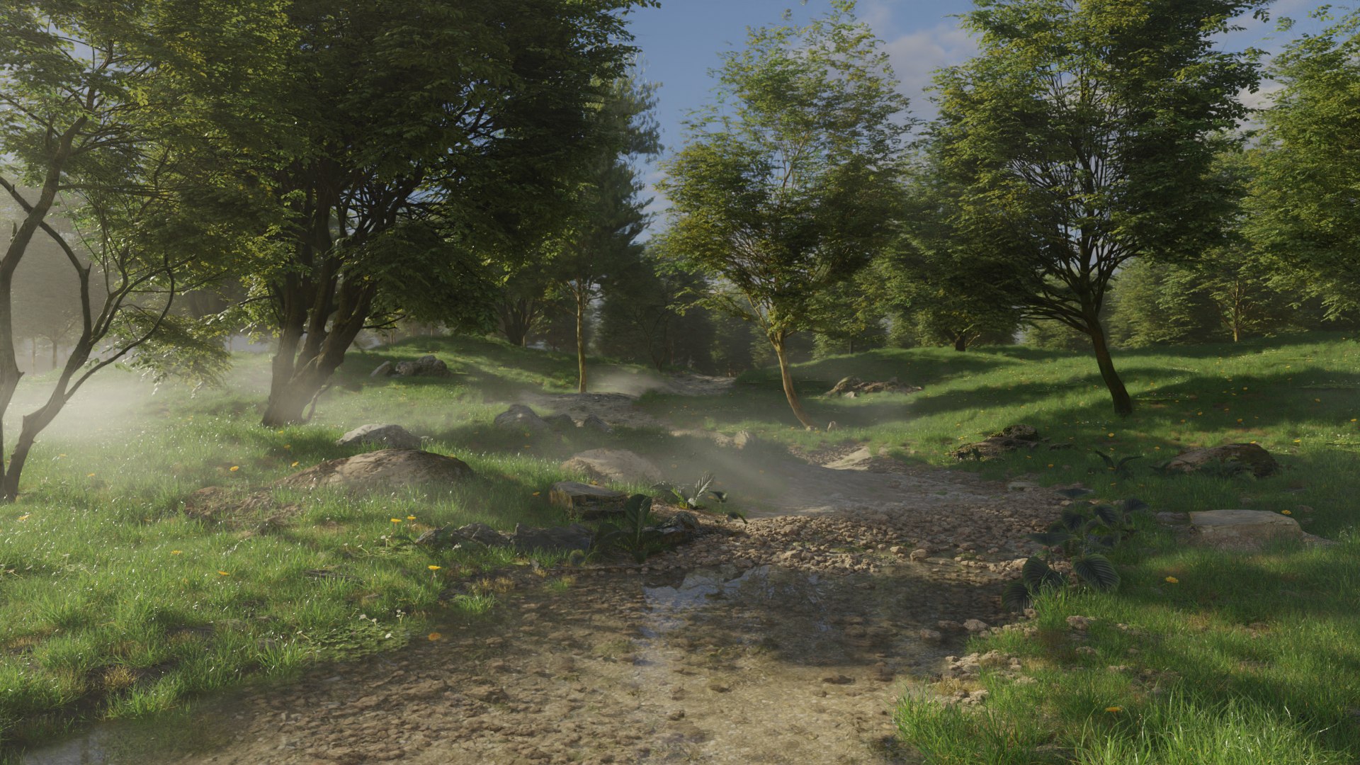 modelo 3d Forest Path Scene - TurboSquid 1983144
