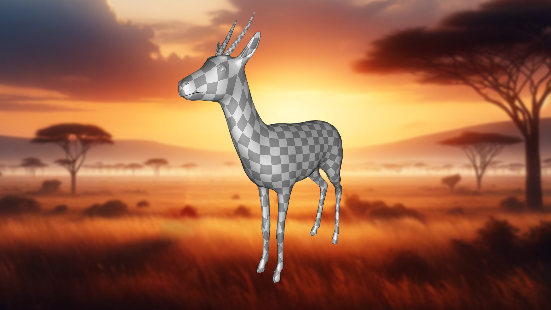 3D Savanna Gazelle Sprinter 3D Antelope Model Low-poly 3D Model ...