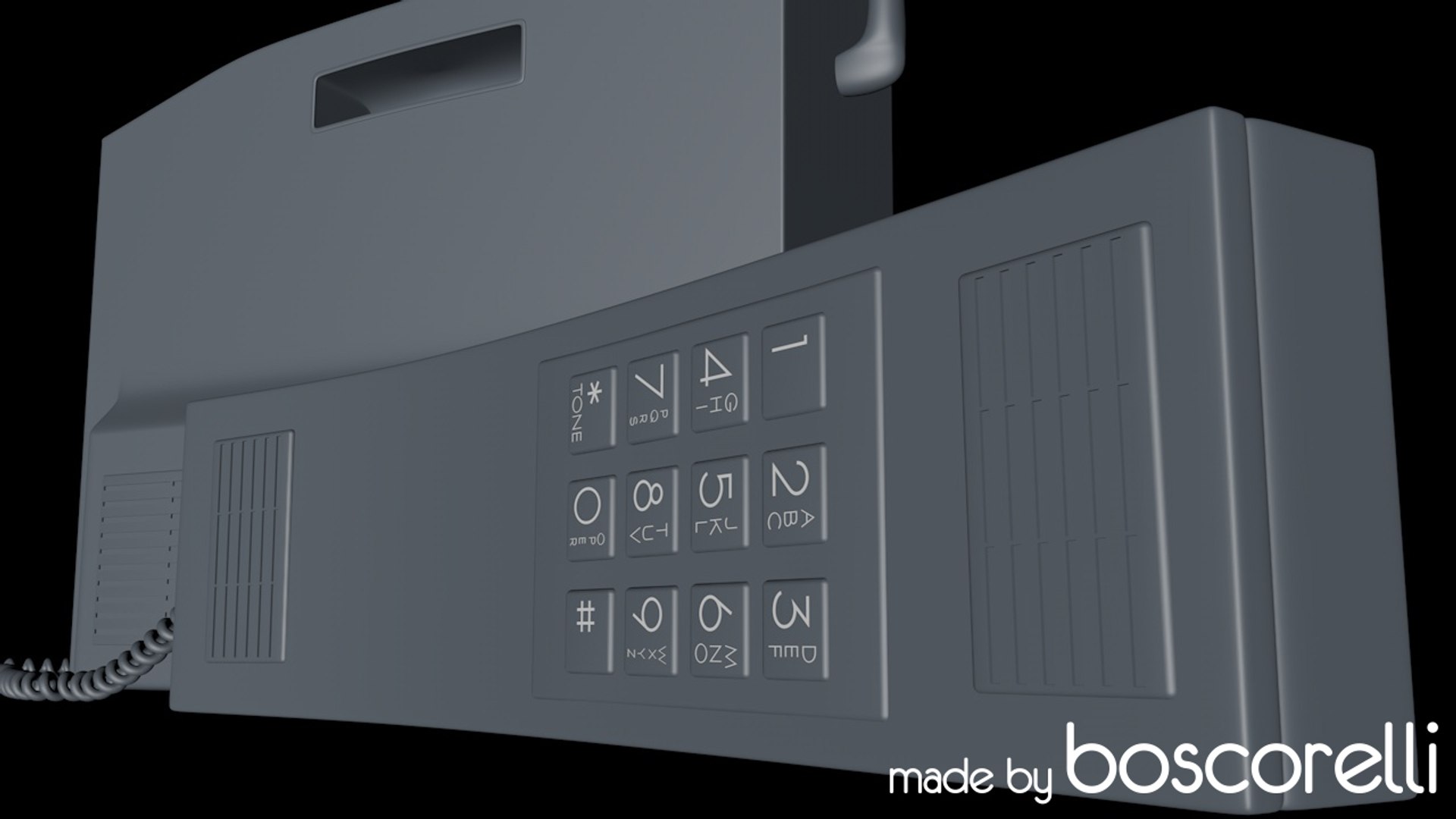 3d retro brick phone model