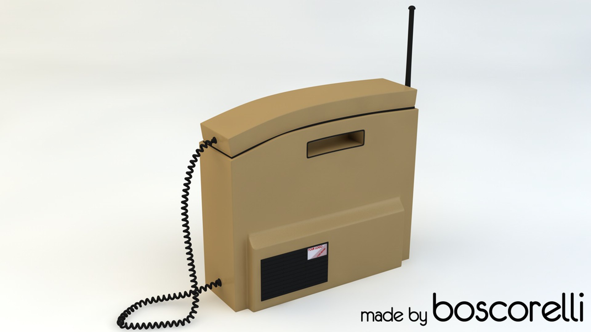 3d retro brick phone model