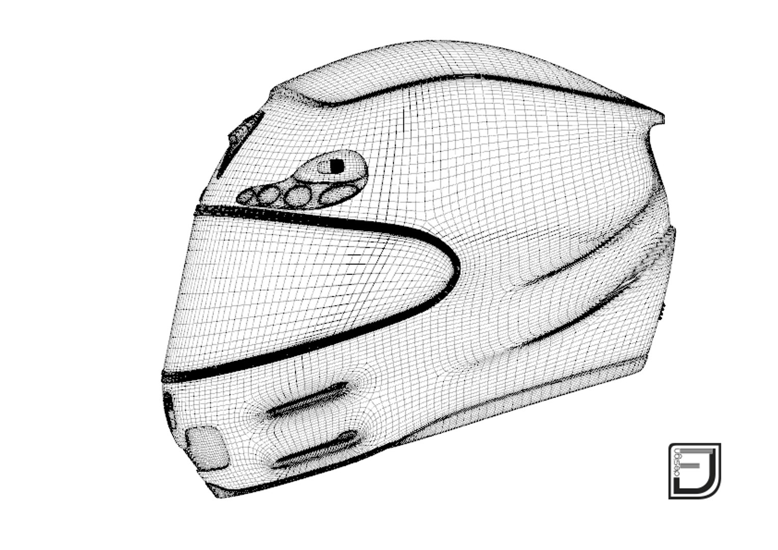 Black Racing Helmet 3ds