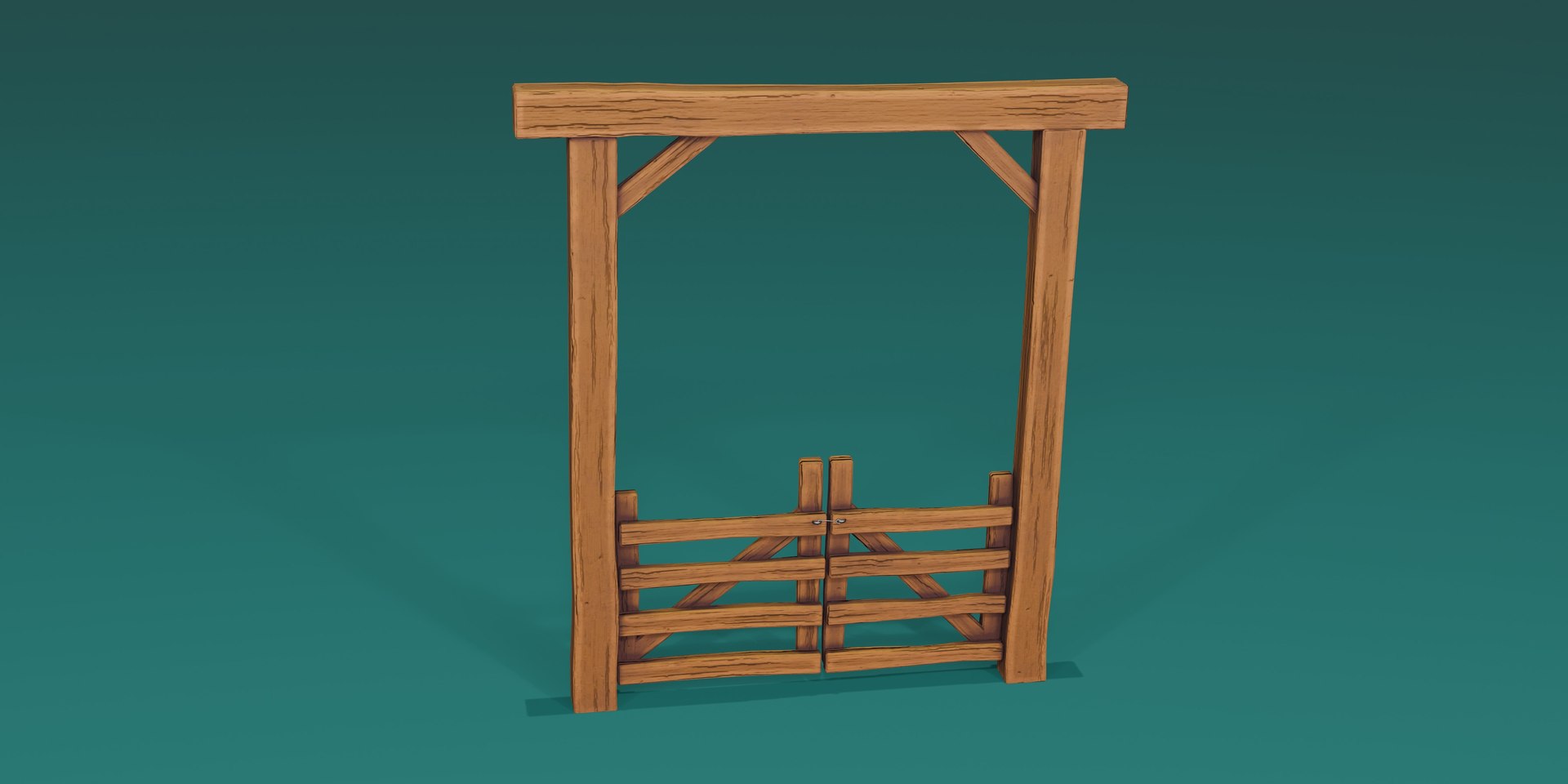 Stylized Low Poly Wood Fence And Gate 3D Model - TurboSquid 2278849