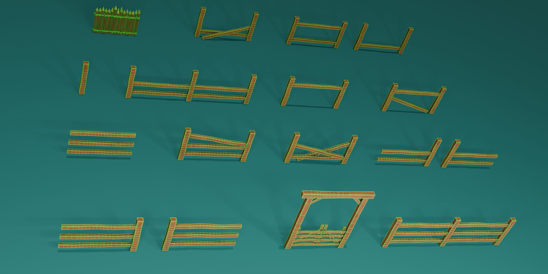 Stylized Low Poly Wood Fence And Gate 3D Model - TurboSquid 2278849