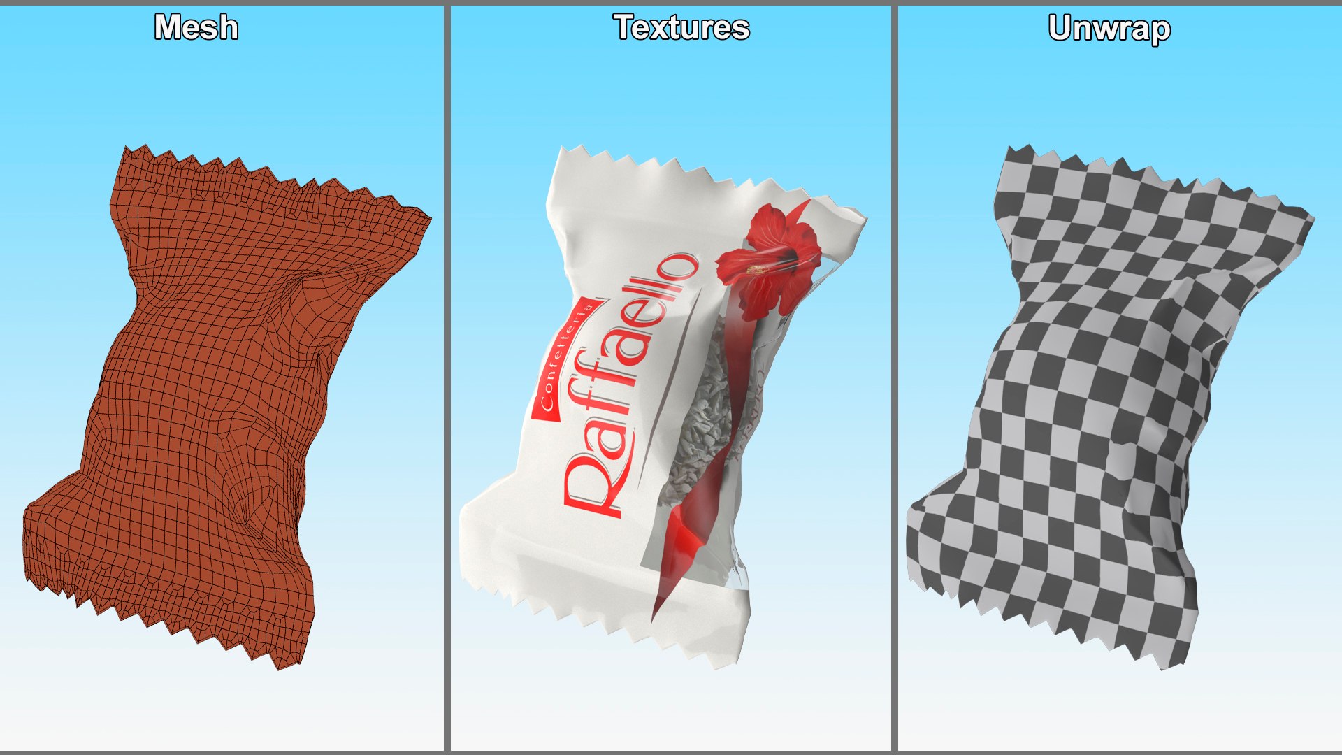 Ferrero Raffaello Candy In Wrapper 3D Model - TurboSquid 2202990