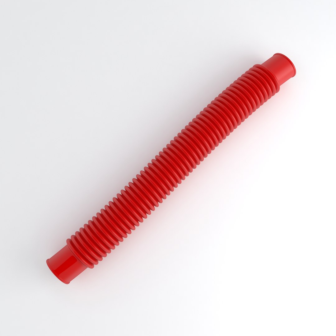 Hog Oval Corrugated Hose 01 Red 3D - TurboSquid 2345083