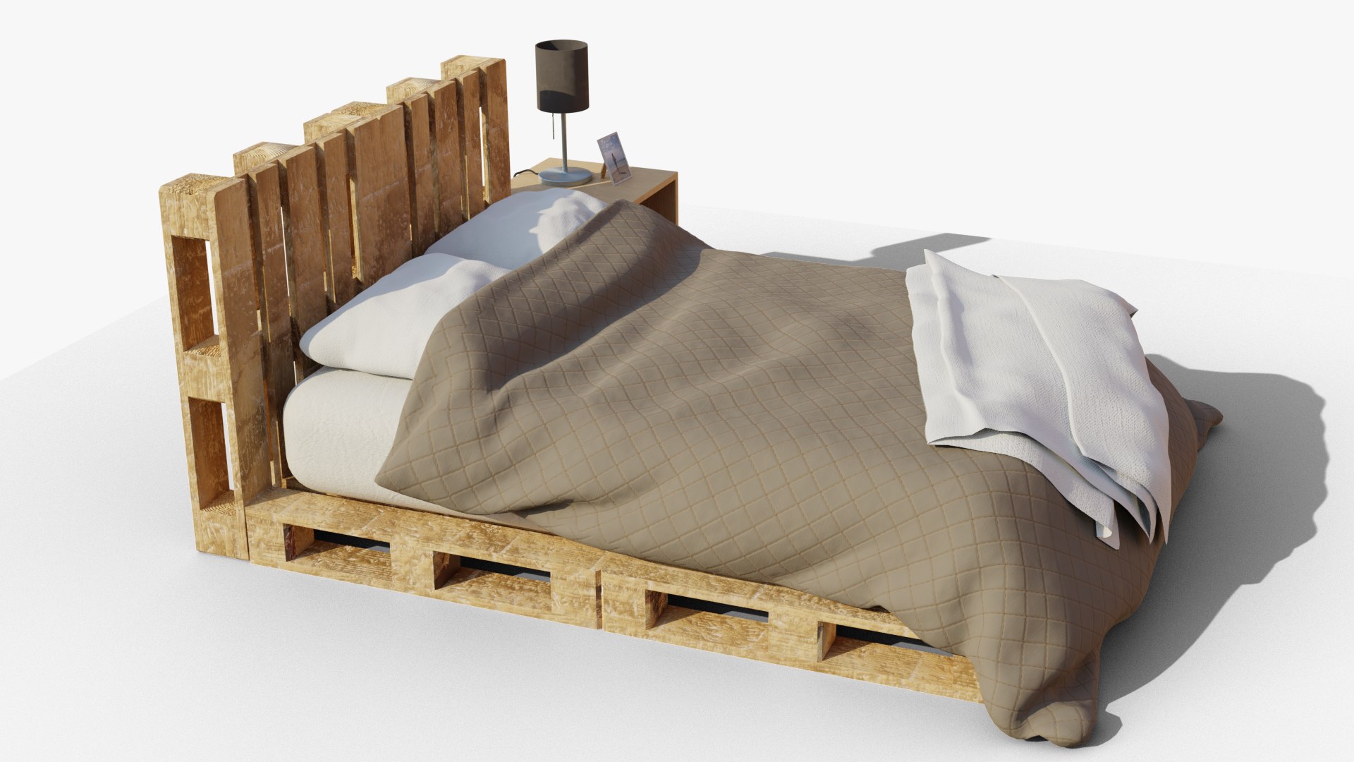 Bed With Night Stand 3D - TurboSquid 1796642