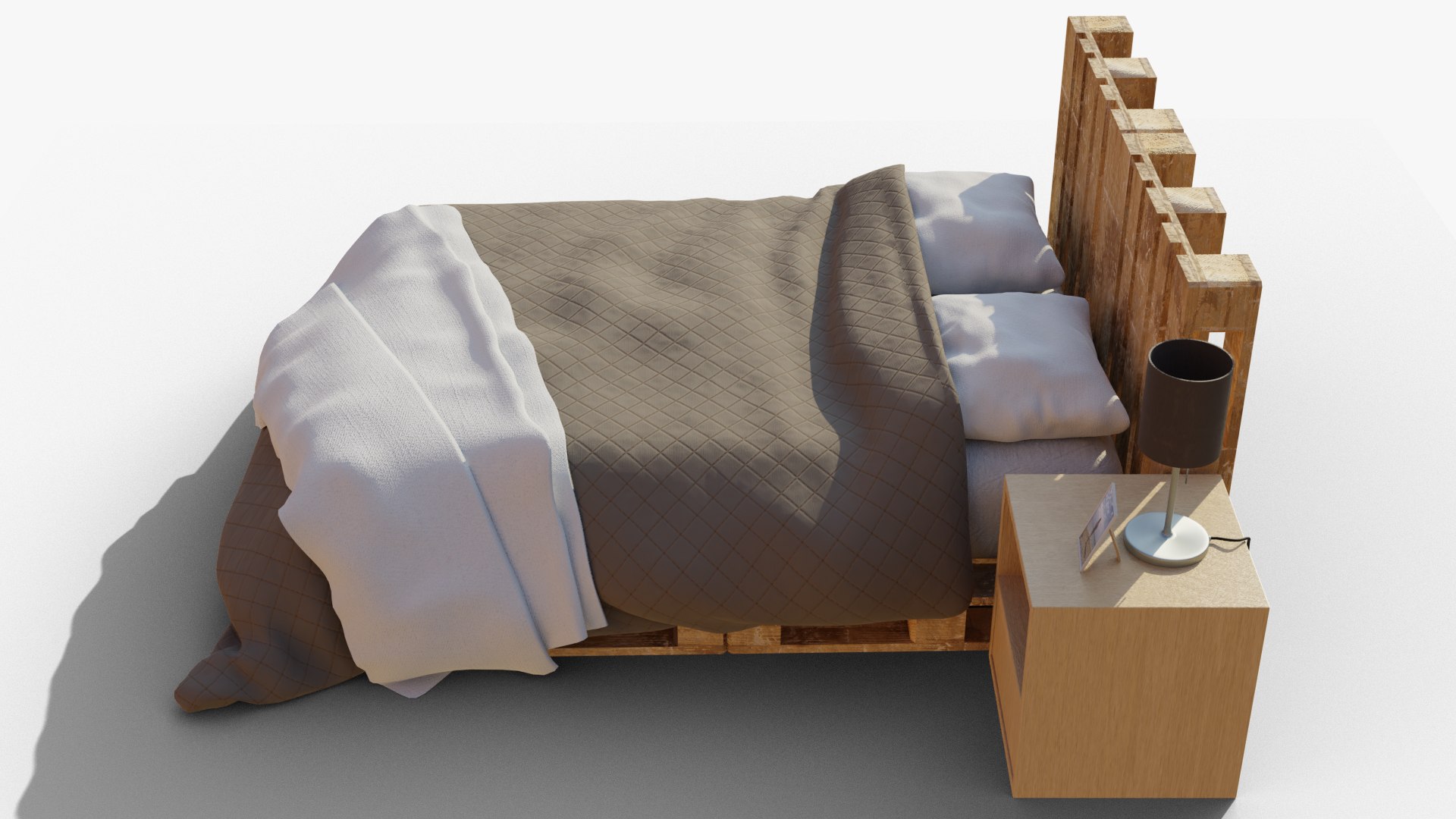 Bed With Night Stand 3D - TurboSquid 1796642