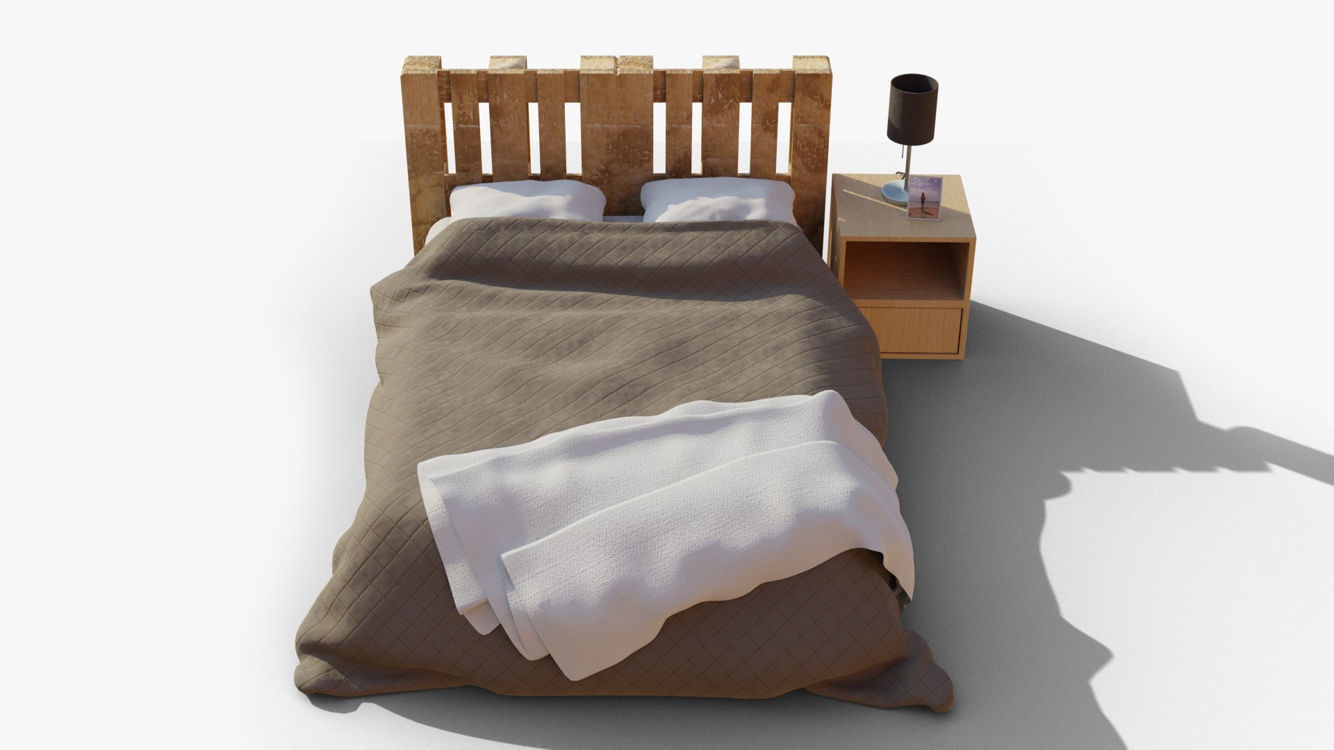 Bed With Night Stand 3D - TurboSquid 1796642