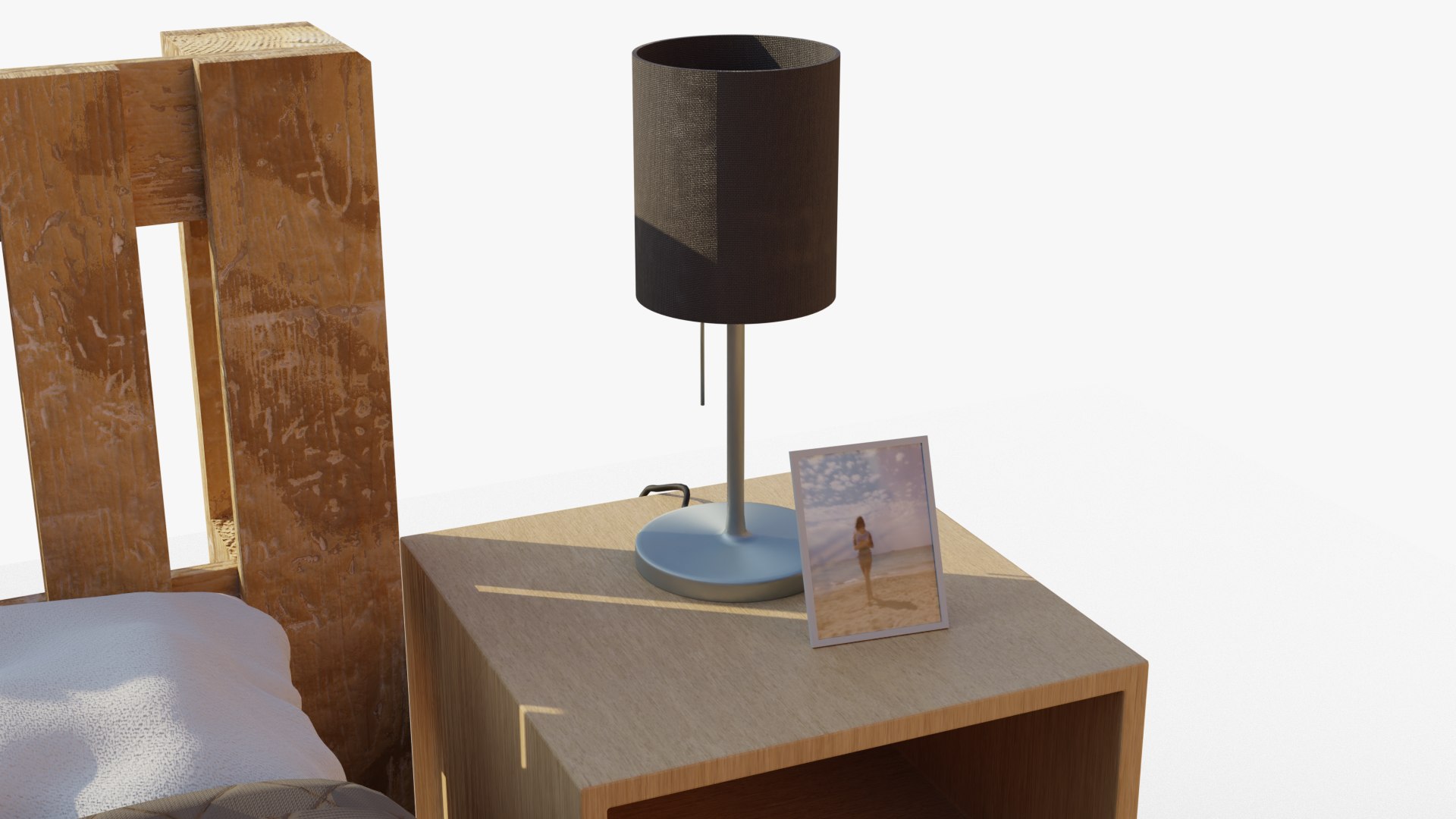 Bed With Night Stand 3D - TurboSquid 1796642