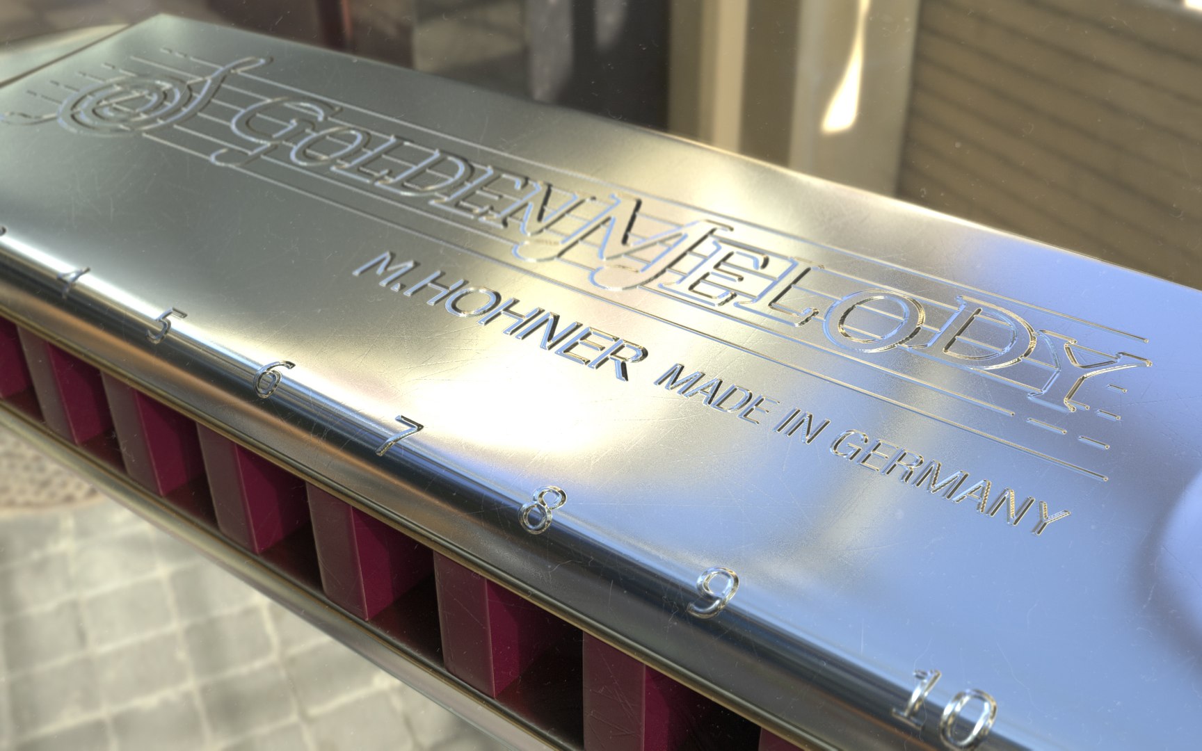 3d Hohner Harmonica Model