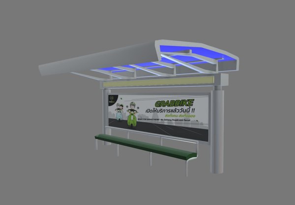 Bus stop 3D - TurboSquid 1341316