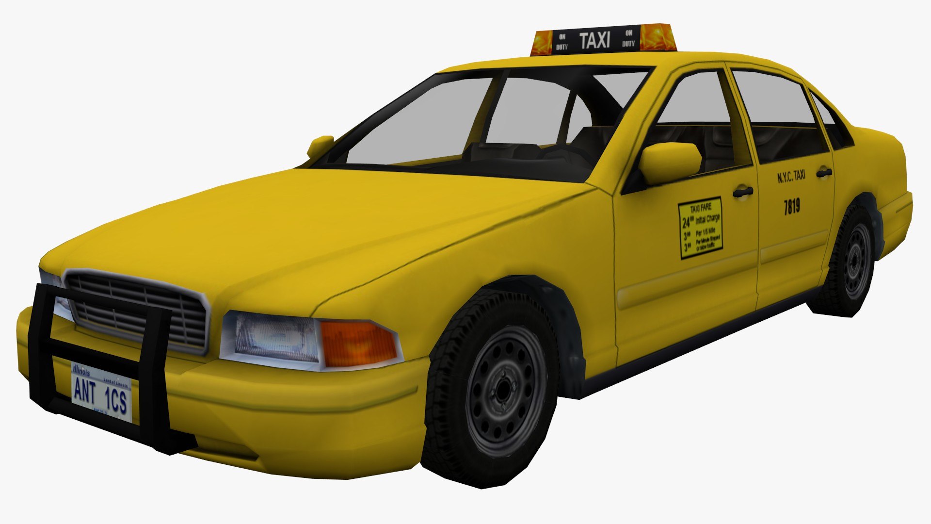 3d model new york taxi car