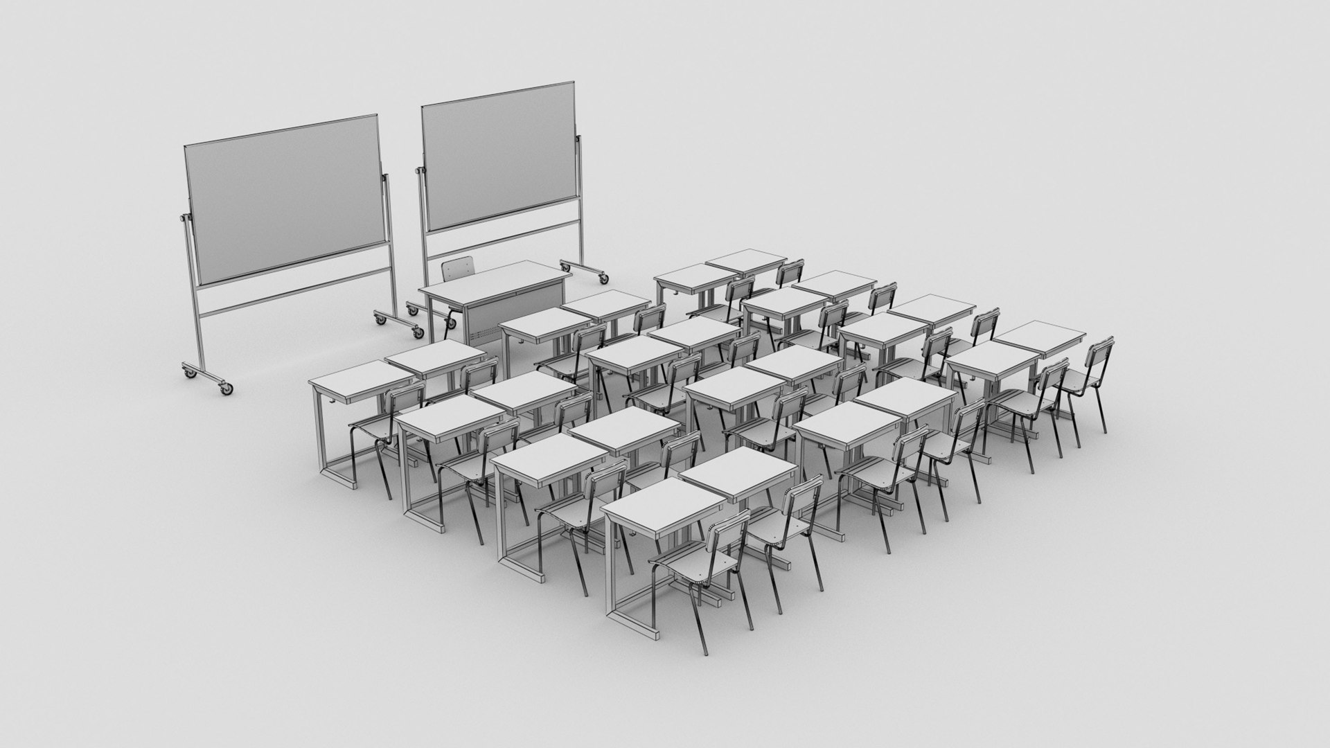 3D School Classroom Furniture - Complete SET Model - TurboSquid 1775856