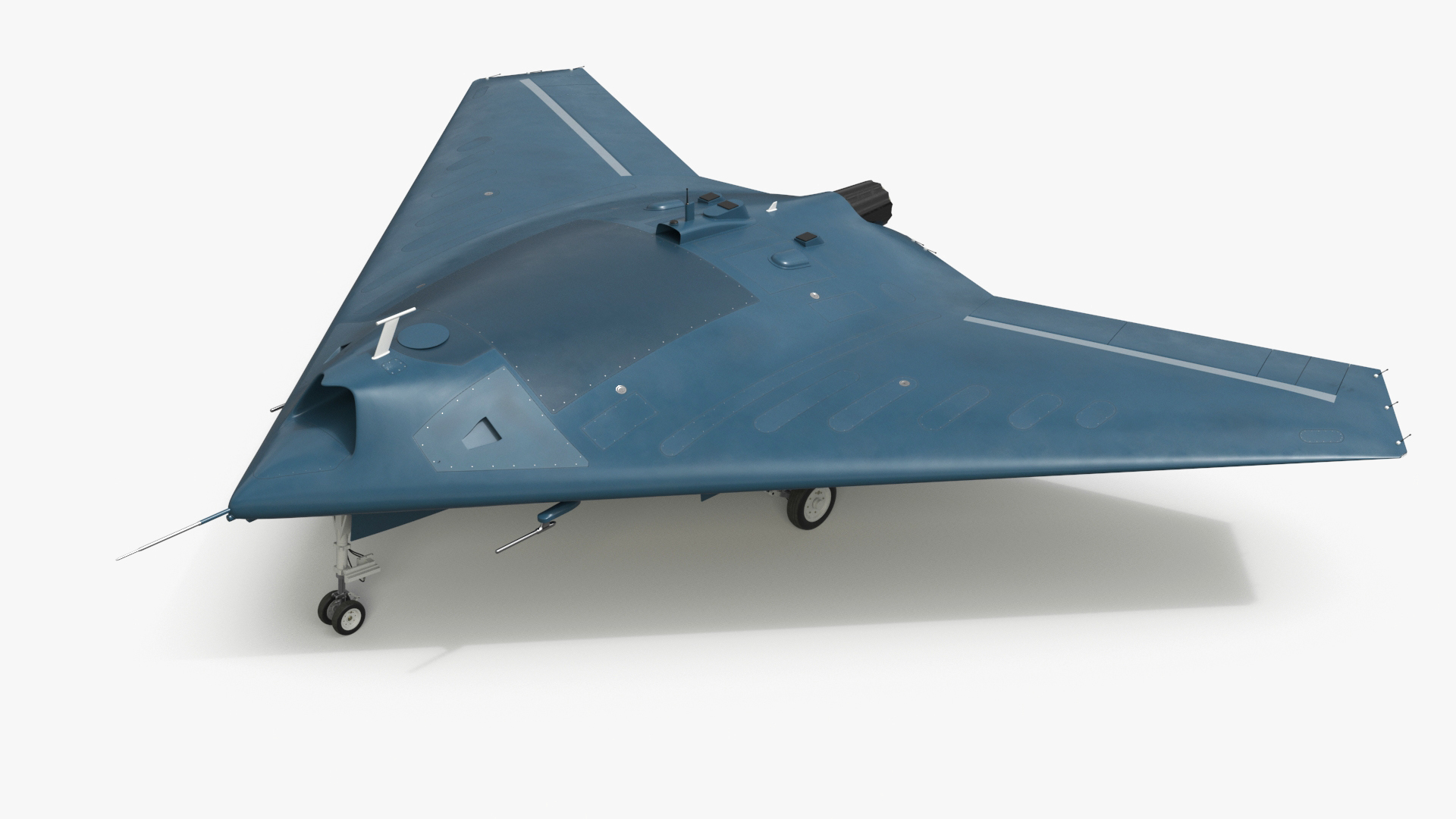 3D Stealth Combat Drone With Flying Wing Shape Dark Blue Model ...