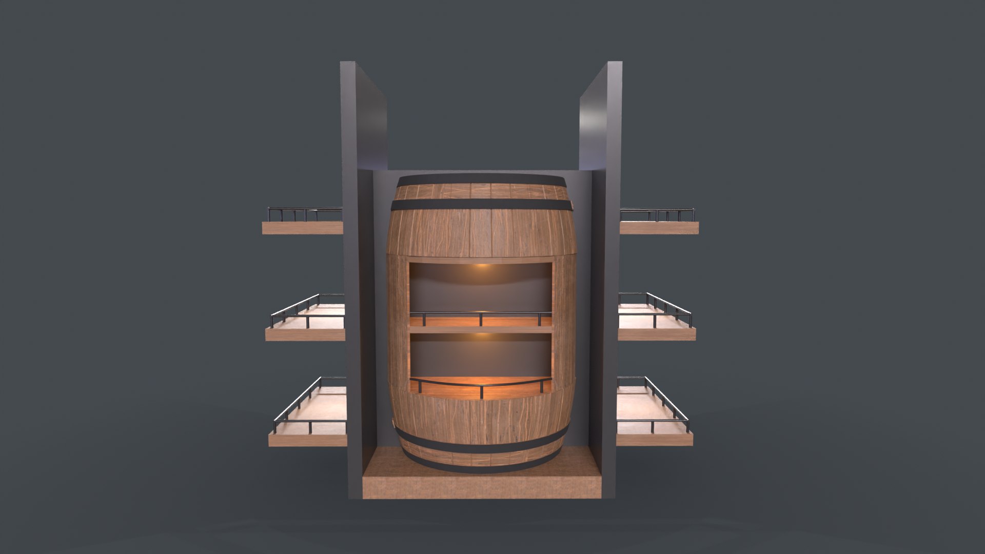 3D Whiskey Barrel Stand - TurboSquid 1986566
