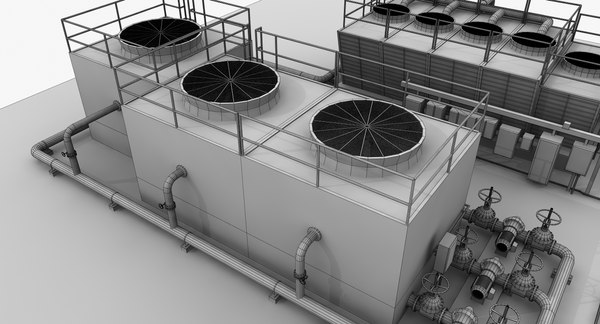 air cooling towers apollo 3d model