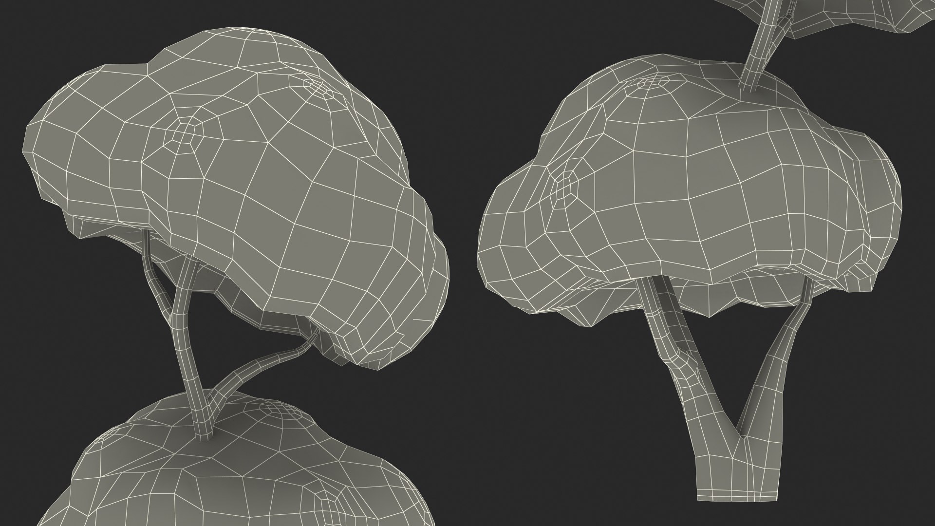 Cartoon Tree Two Branches Simple Coloring 3D model - TurboSquid 2169069