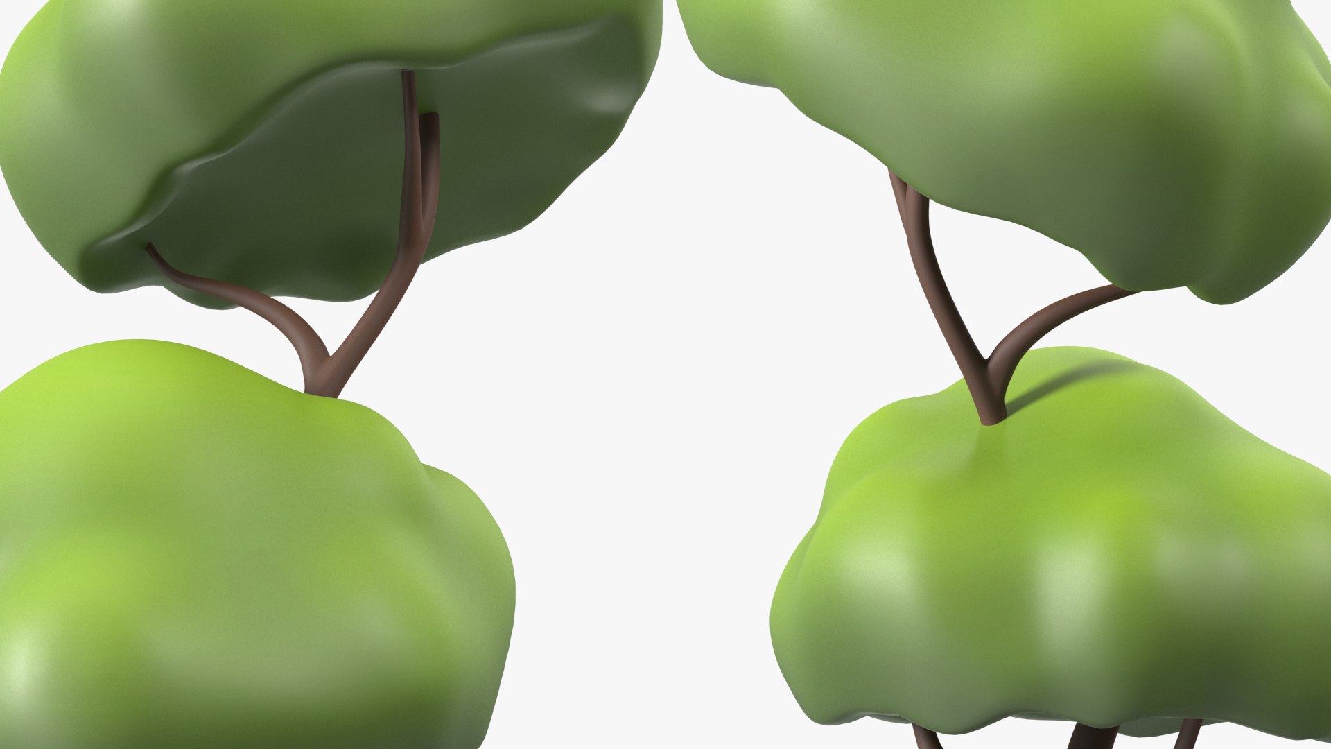 Cartoon Tree Two Branches Simple Coloring 3D model - TurboSquid 2169069