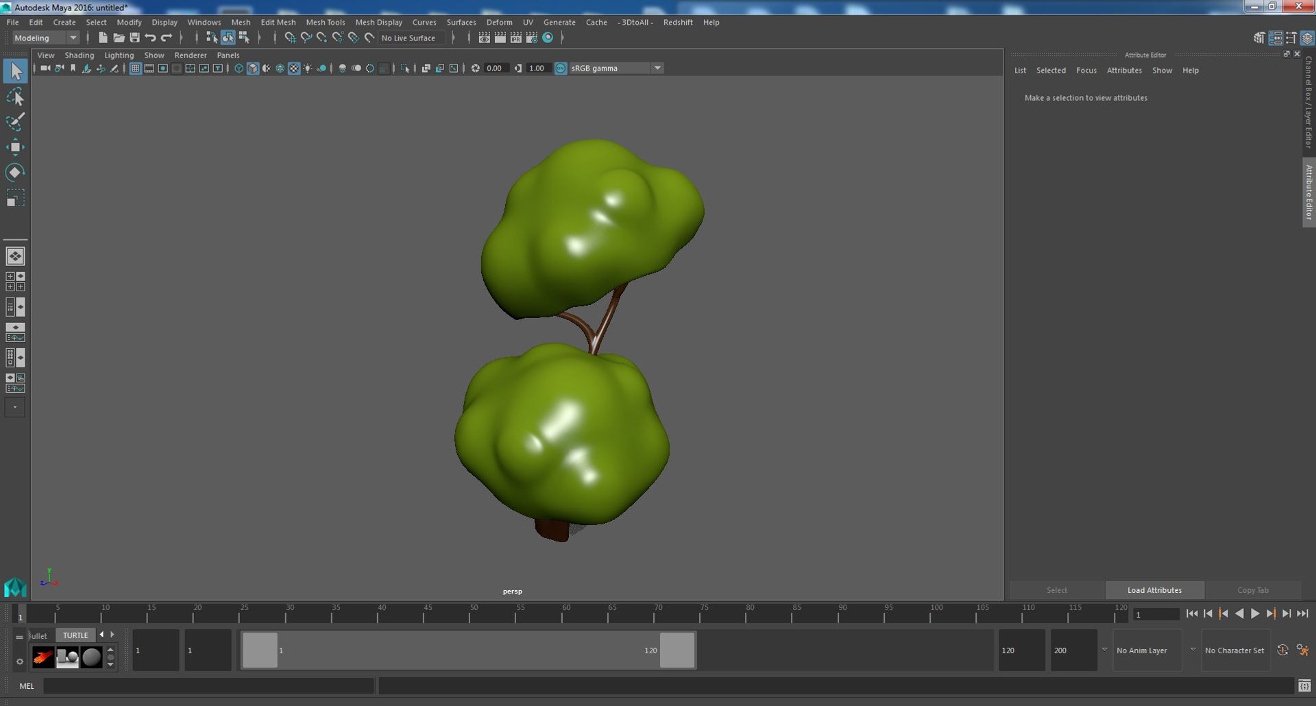 Cartoon Tree Two Branches Simple Coloring 3D model - TurboSquid 2169069