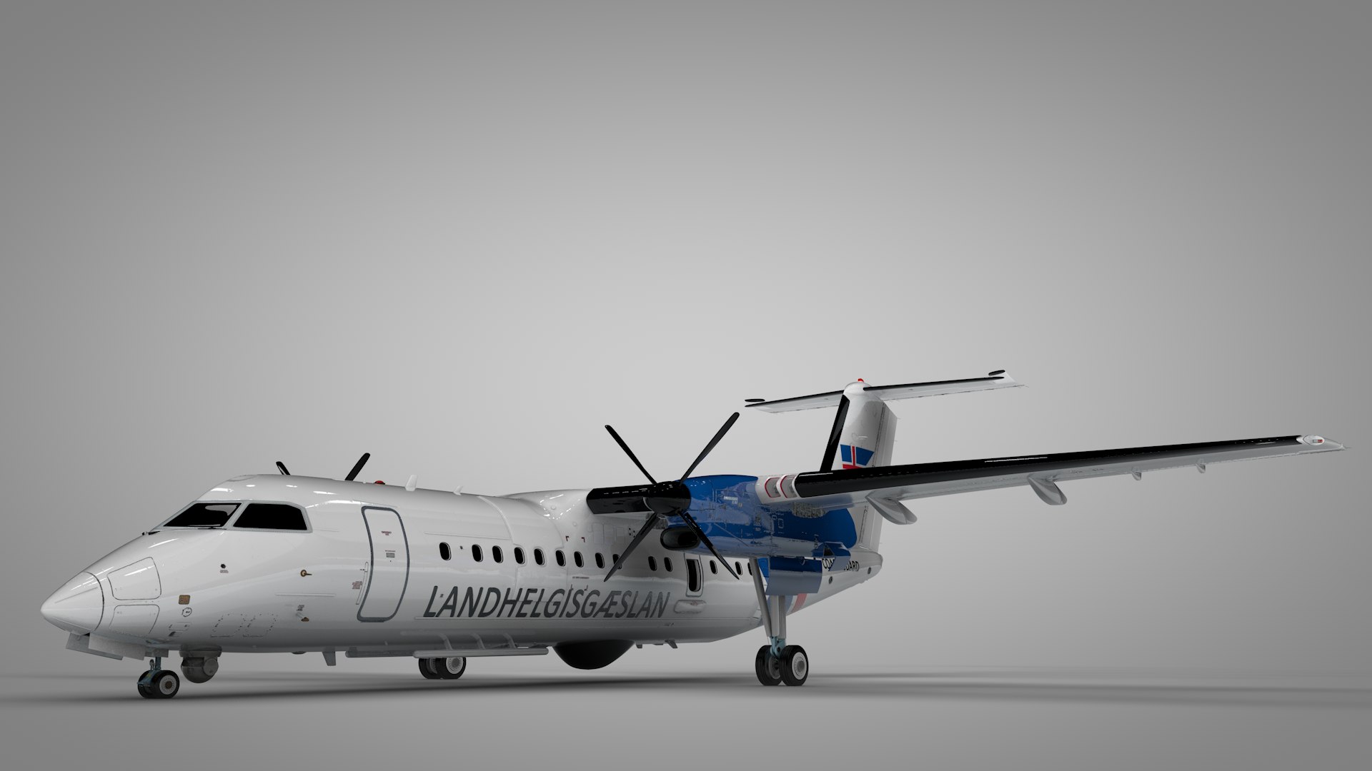 3D Icelandic Coast Guard Bombardier De Havilland Canada DHC-8 Q300 Dash ...