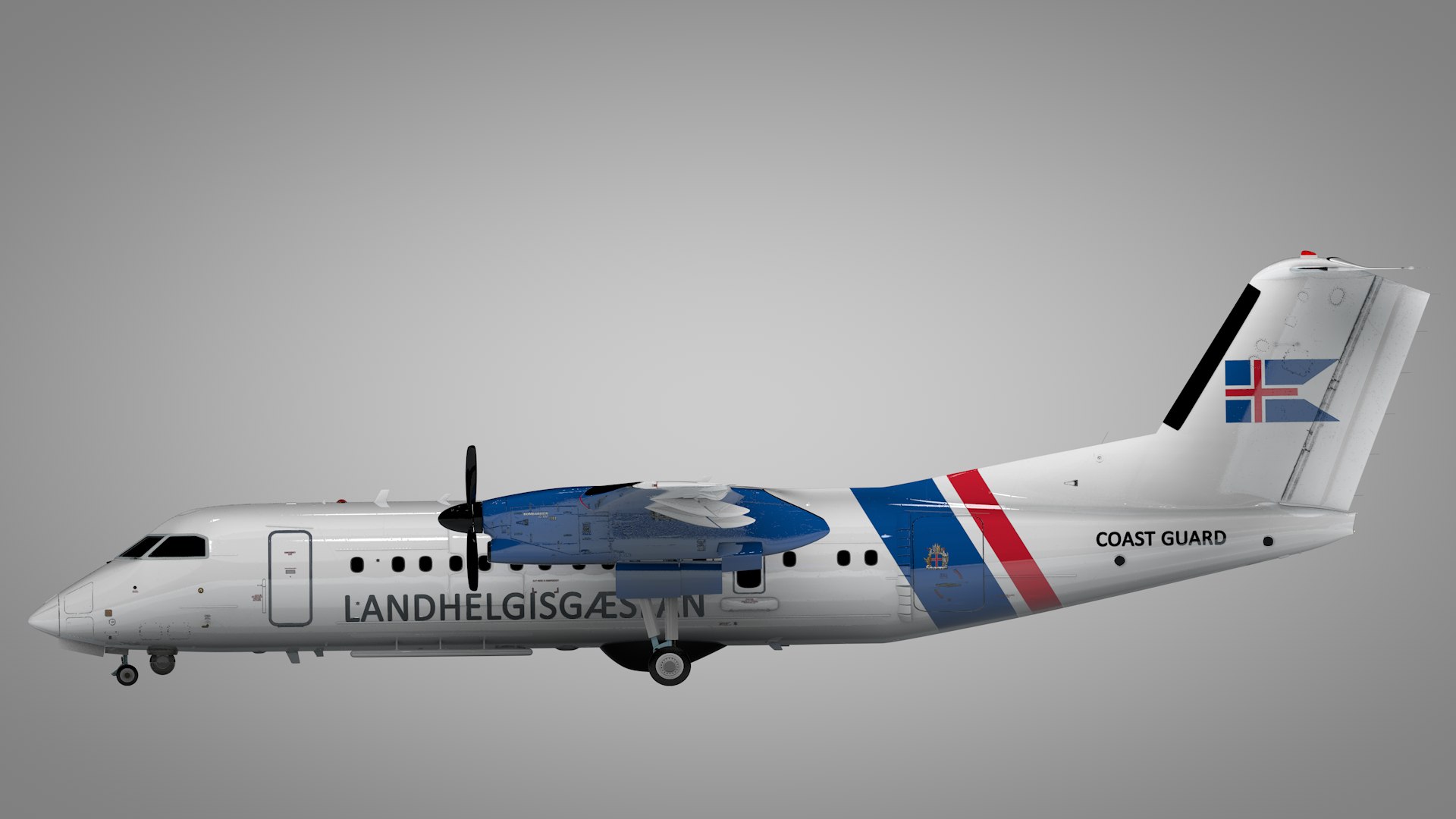 3D Icelandic Coast Guard Bombardier De Havilland Canada DHC-8 Q300 Dash ...