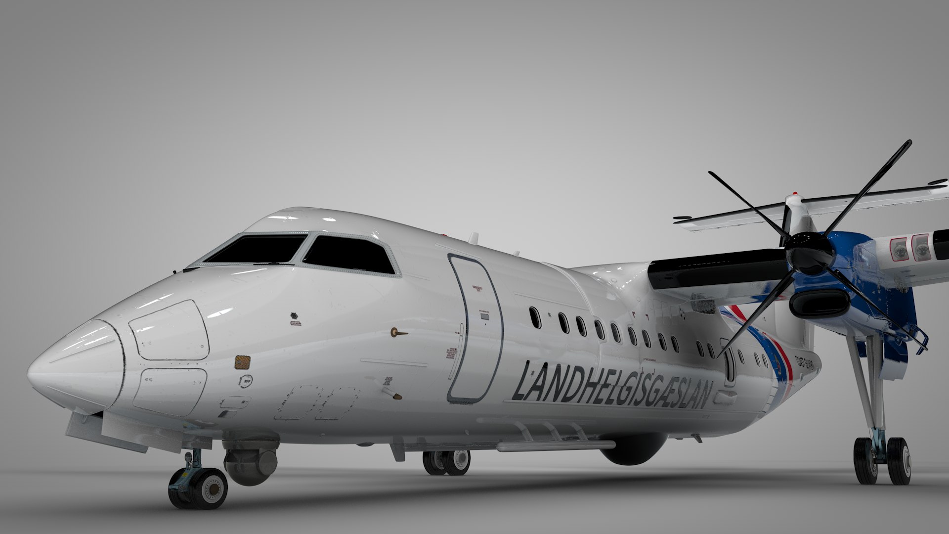 3D Icelandic Coast Guard Bombardier De Havilland Canada DHC-8 Q300 Dash ...