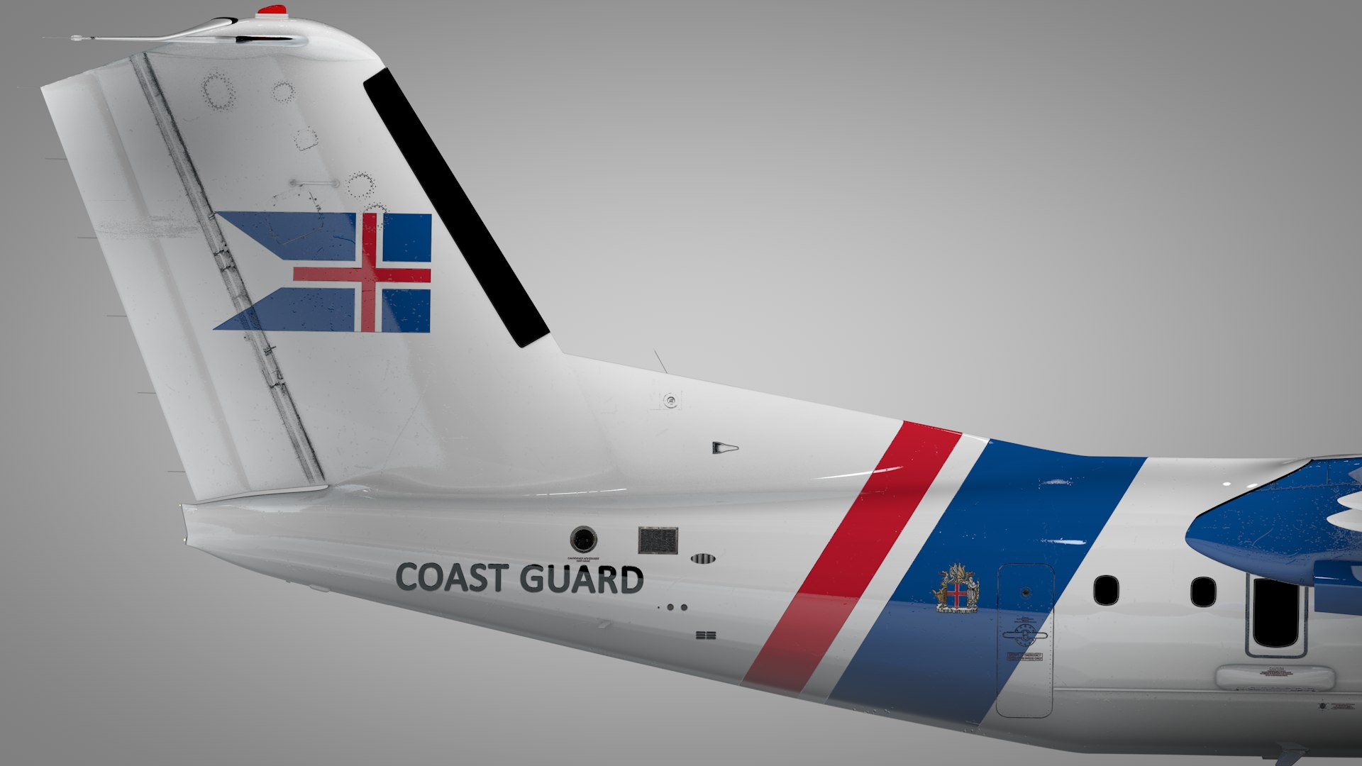 3D Icelandic Coast Guard Bombardier De Havilland Canada DHC-8 Q300 Dash ...