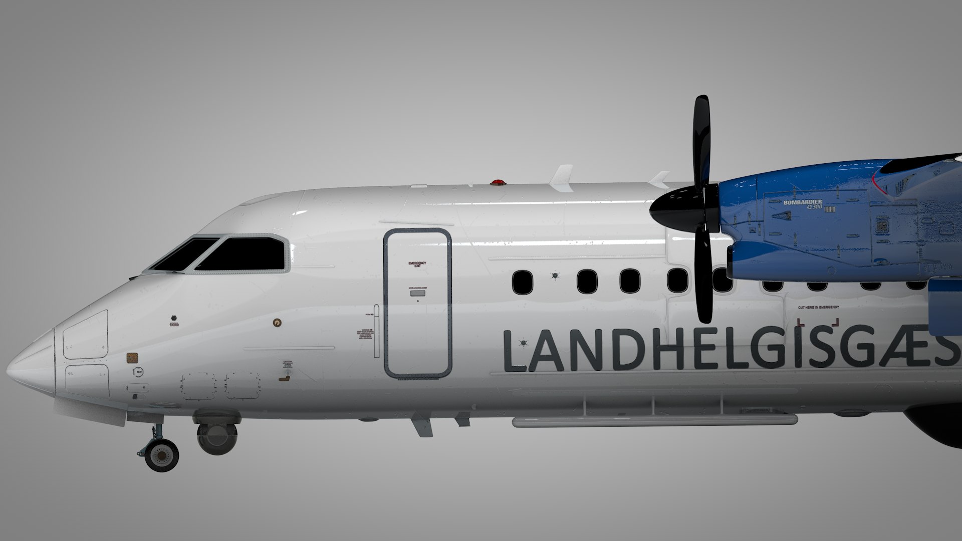 3D Icelandic Coast Guard Bombardier De Havilland Canada DHC-8 Q300 Dash ...