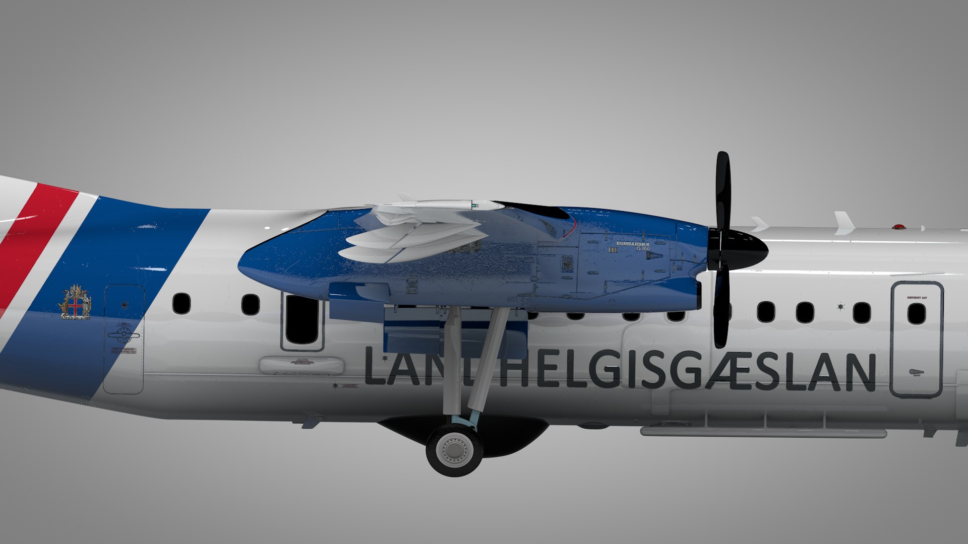 3D Icelandic Coast Guard Bombardier De Havilland Canada DHC-8 Q300 Dash ...