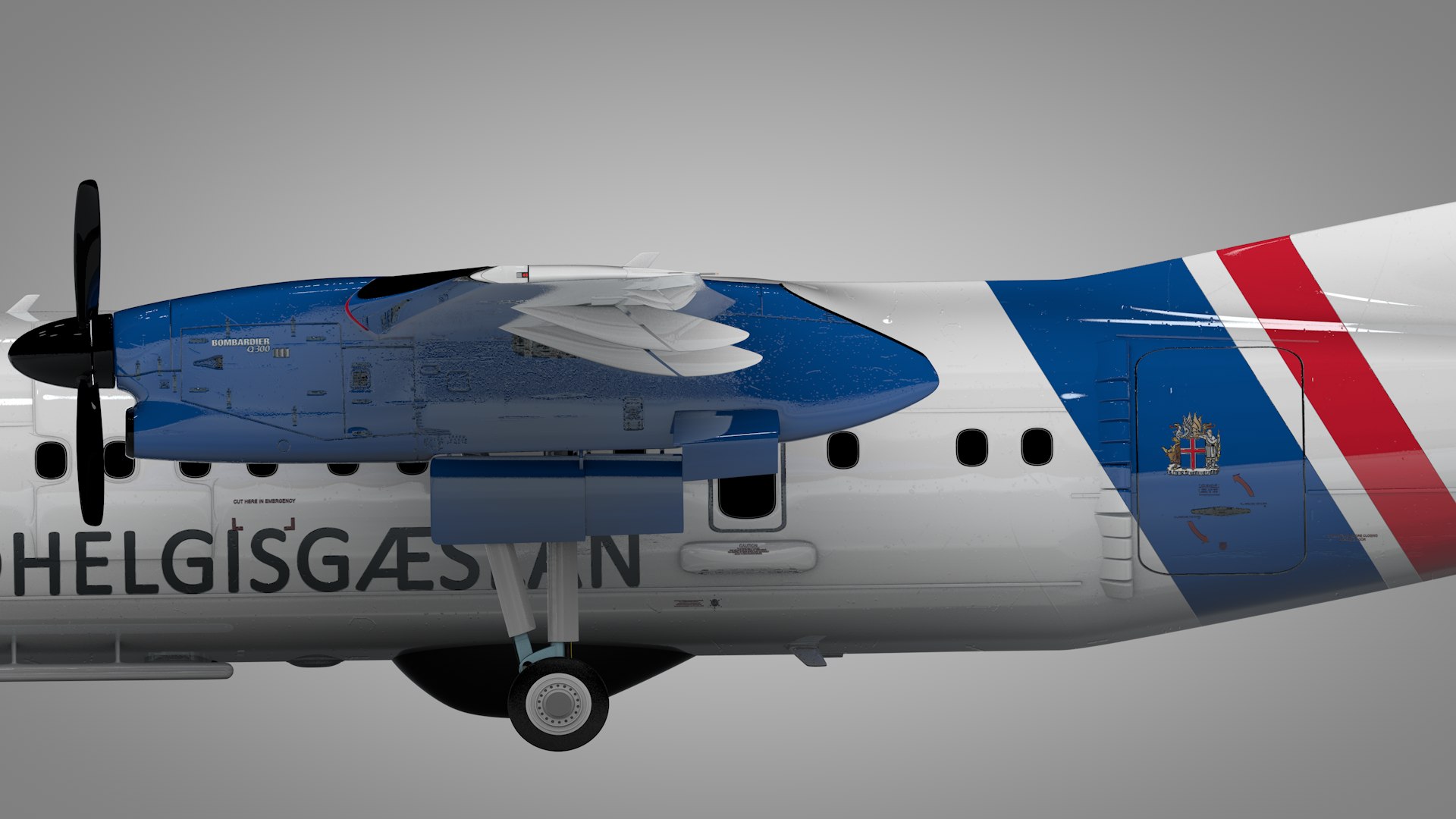 3D Icelandic Coast Guard Bombardier De Havilland Canada DHC-8 Q300 Dash ...