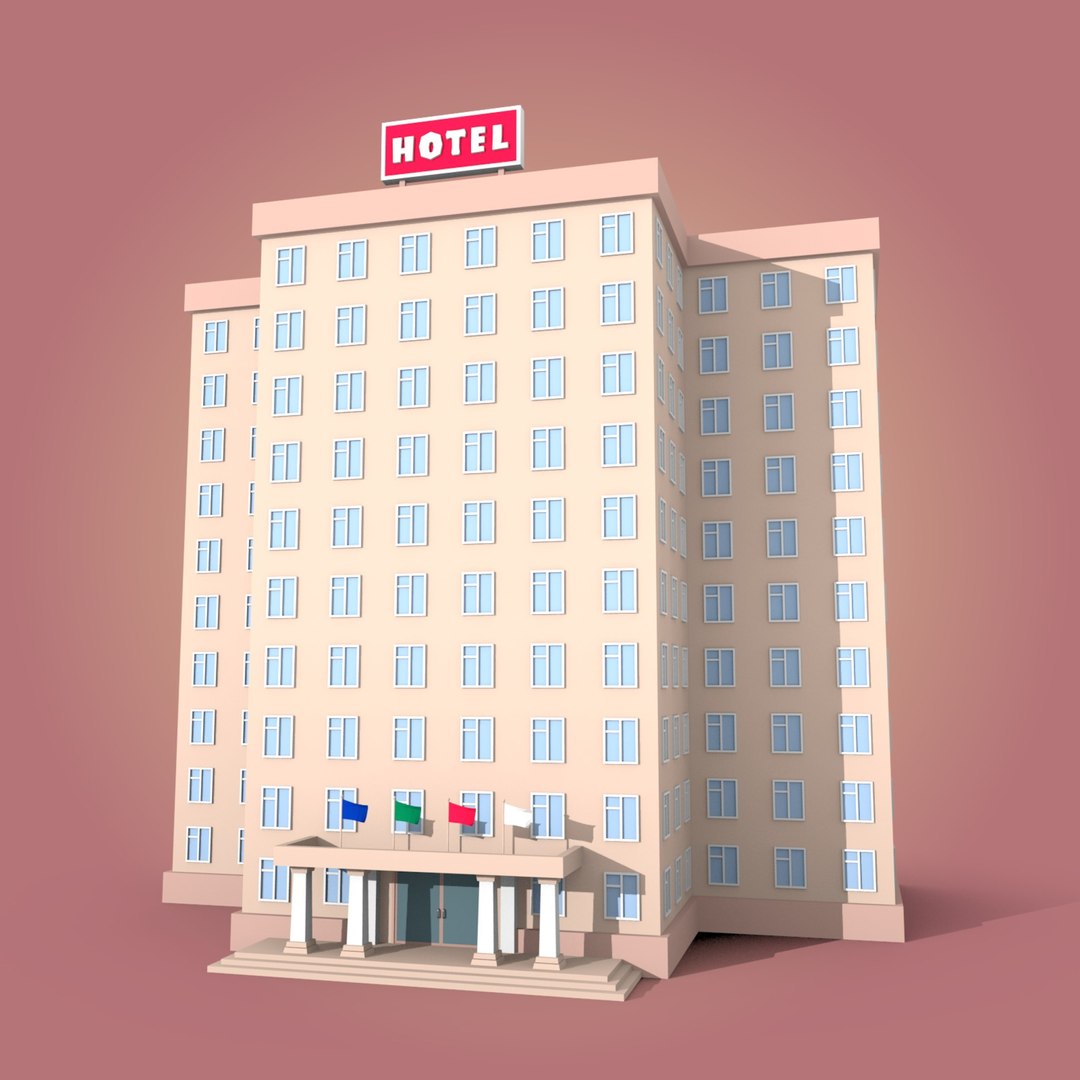 Cartoon Hotel Model - TurboSquid 1417517