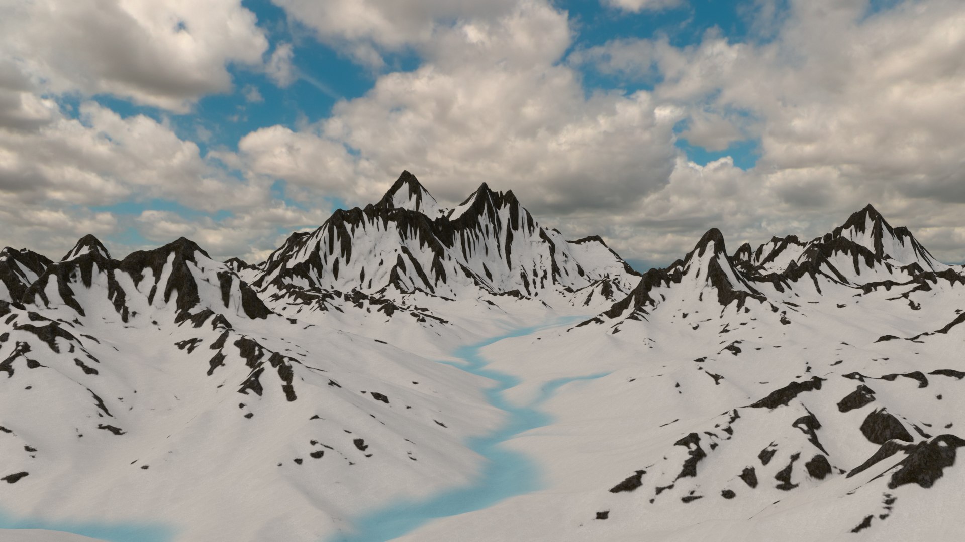 Himalaya Large Scale Snowy Terrain 3D Model - TurboSquid 2337028