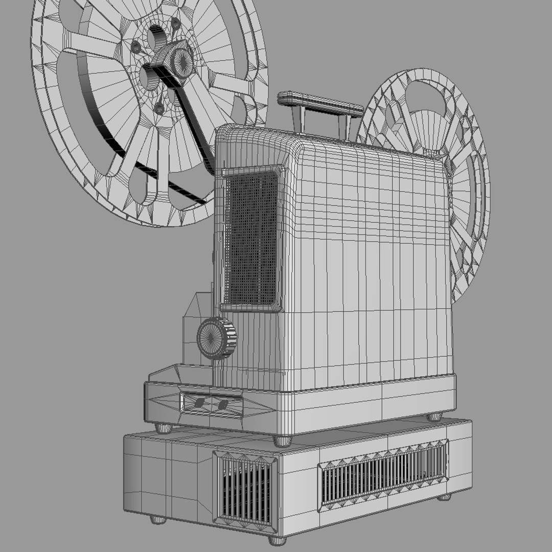 retro film projector 16mm 3d model