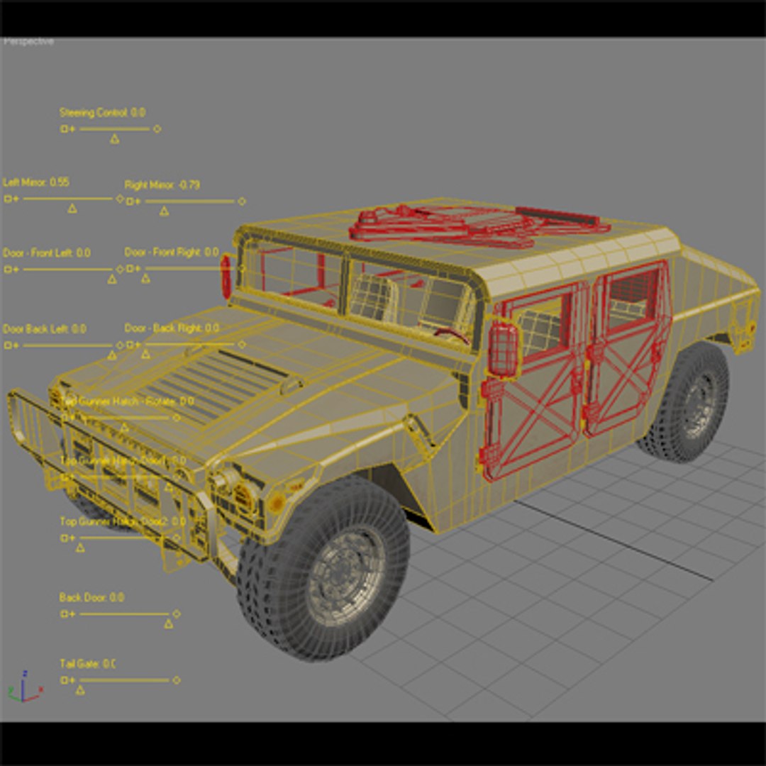 Realistic Hmmwv Military Humvee 3d Model