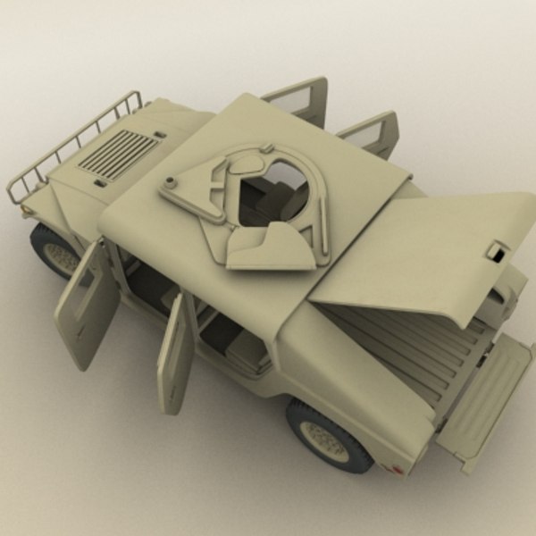 realistic hmmwv military humvee 3d model