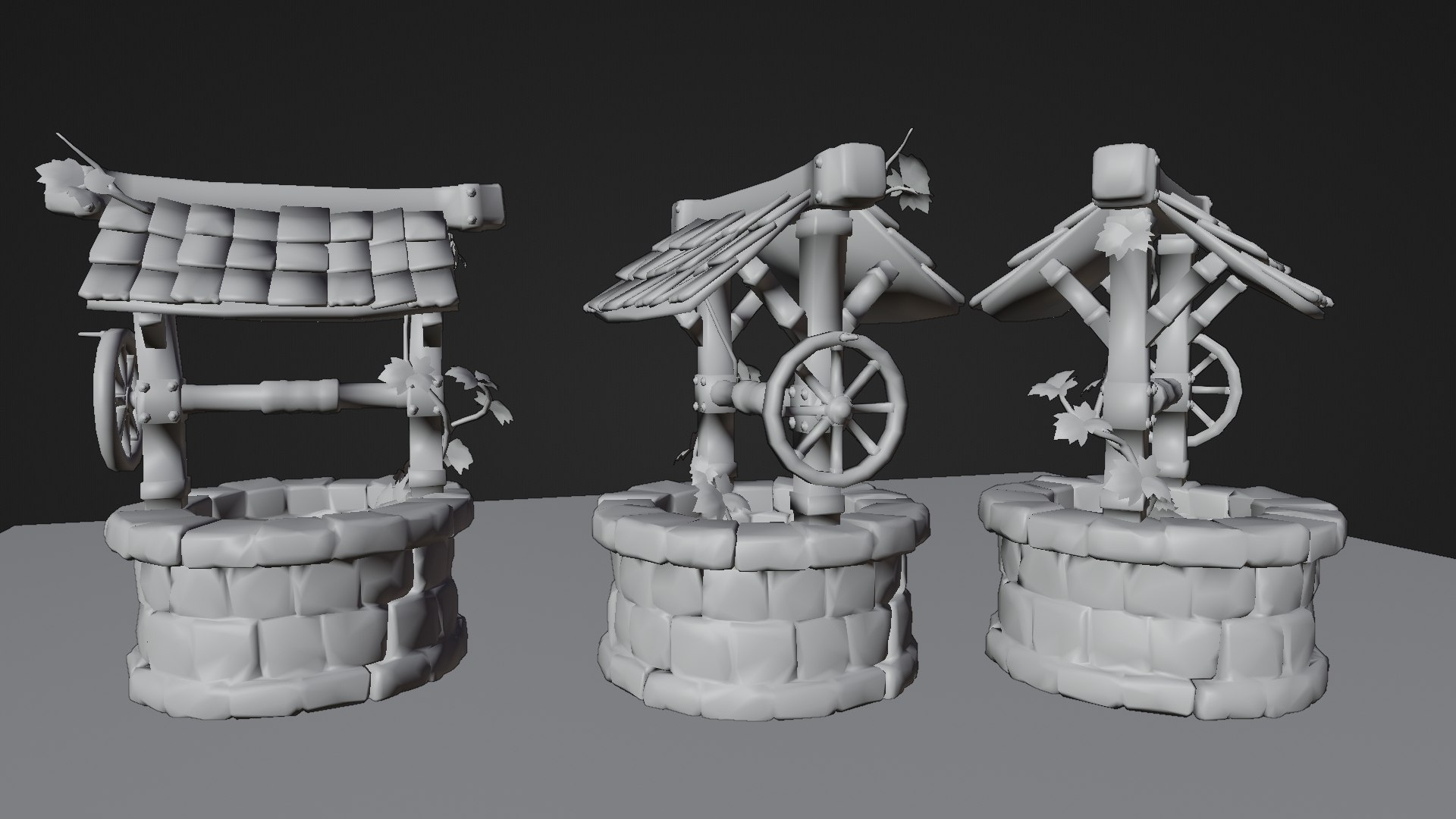3D Model Stylized Medieval Village Props Pack Blender FBX OBJ ...